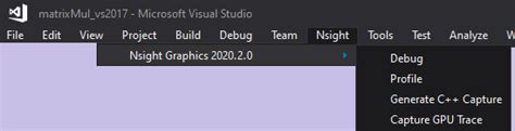 Getting Started Nvidia Nsight Integration Documentation