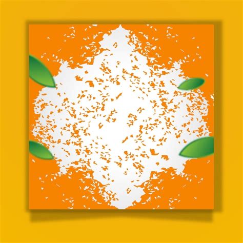 Premium Vector Orange Background With Leaf Green