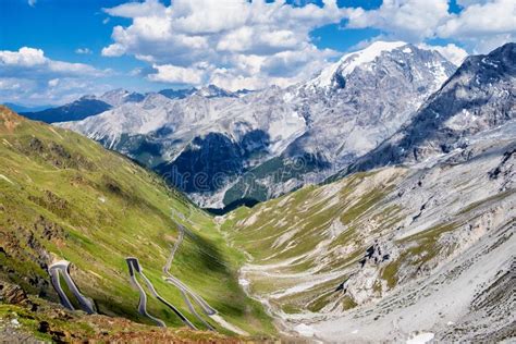 Italy Stelvio National Park Famous Road To Stelvio Pass In Ortler