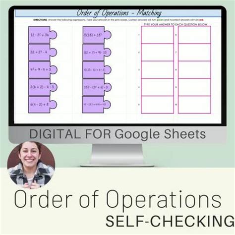 order of operations self checking matching game by math with ms baron