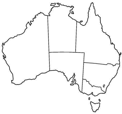 Printable Australia Map Printablelib