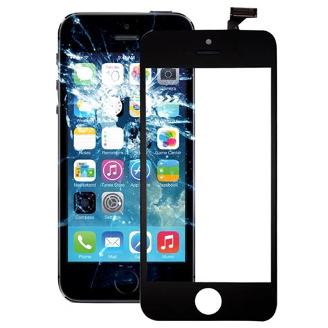 전면 Lcd 화면 베젤 프레임이있는 터치 패널 및 Iphone 5 용 Oca 광학 투명 접착제 블랙