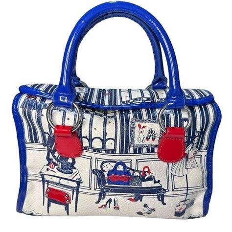 Lulu Guinness Top Handle Bedroom Scene Satchel Gem