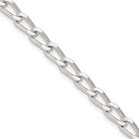 High Quality 43mm Sterling Silver Elongated Open Link Chain Stylish