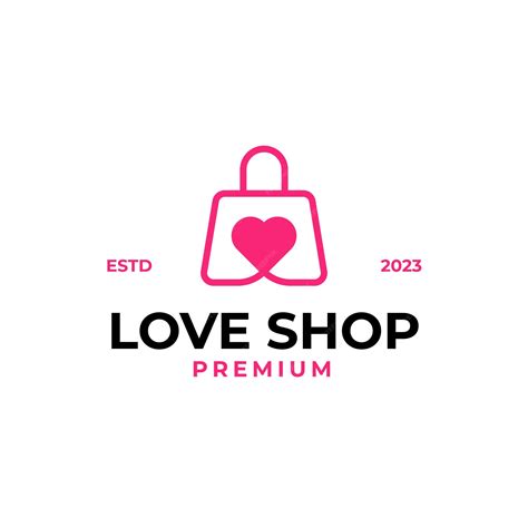 Premium Vector Vector Love Shop Bag Logo Design Illustration Idea