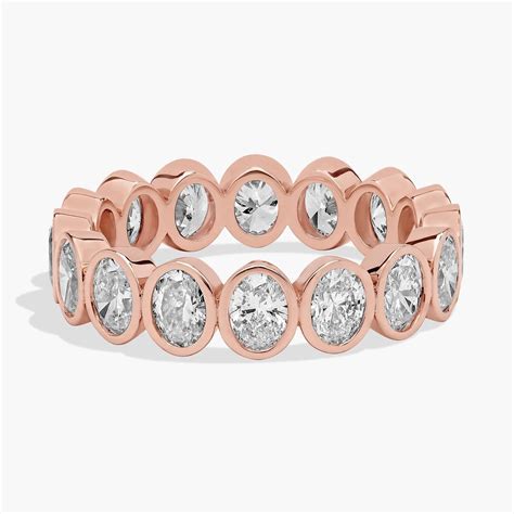 Bezel Oval Eternity Ring In 14k Rose Gold 2 38 Ct Tw Tw