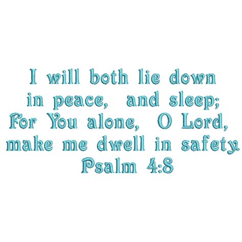 Psalm 4 8 Free Bible Verse Machine Embroidery Design