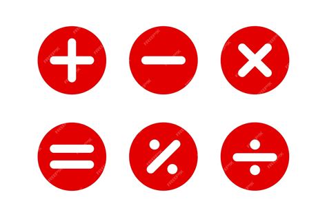 Premium Vector Plus Minus Multiply Equal And Divide Sign Icon Set Math Sign Vector Illustration