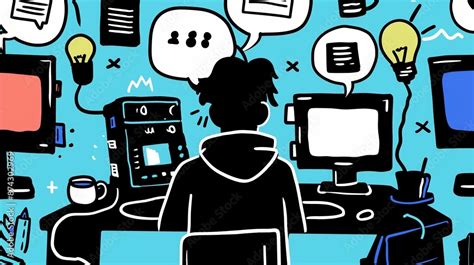Doodle Style Illustration Of A Coding Tutor Concept Featuring A Person
