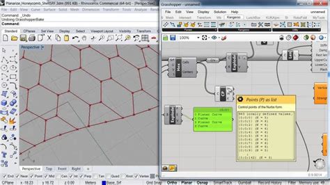 how to create planar honeycomb shells using kangaroo´s planarization