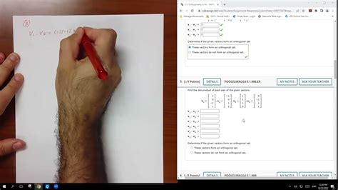 5 1 orthogonality in rn webassign linear algebra youtube