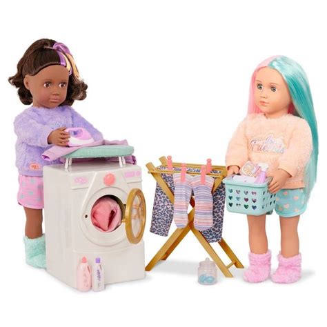Our Generation Laundry Day Washing Machine Dollhouse Accessory Set For