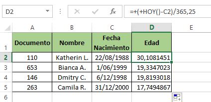 CALCULAR EDAD EXCEL