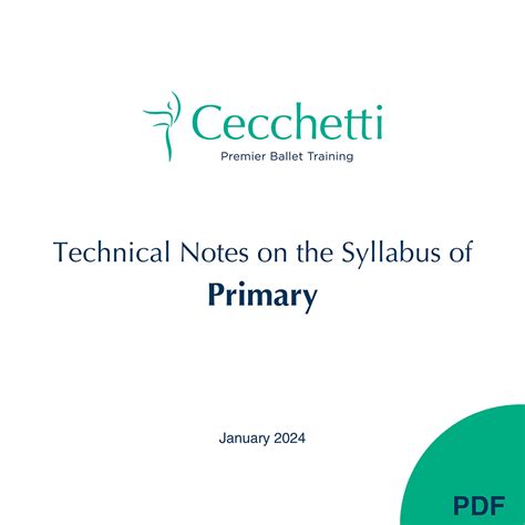 Digital Technical Notes Syllabus Primary Cecchetti Ballet Aus