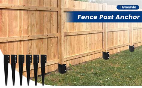 Tiyneayle 6 Pack 4x4 Fence Post Anchor Ground Spike Mailbox Fence Post Spikes
