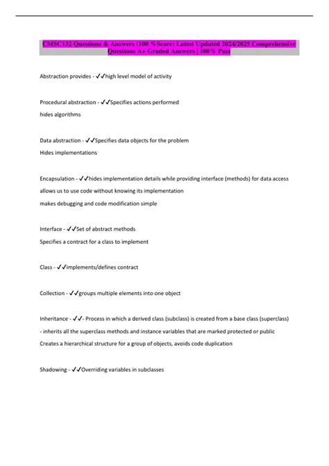 Cmsc132 Questions And Answers 100 Score Latest Updated 2024 2025 Comprehensive Questions A