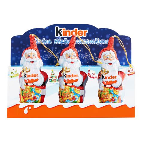 Kinder Hollow Milk Chocolate Santa Ornament 3 Pack World Market
