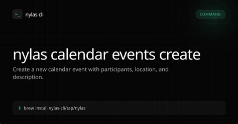 Nylas Calendar Events Create Command Nylas Cli