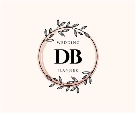 Db Initials Letter Wedding Monogram Logos Collection Hand Drawn Modern Minimalistic And Floral