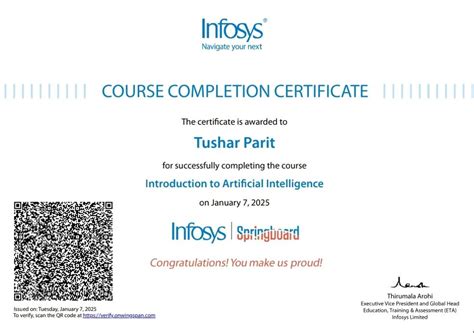 artificialintelligence machinelearning ai certification learningjourney tushar parit
