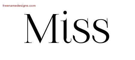 Vintage Name Tattoo Designs Miss Free Download Free Name Designs
