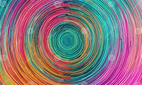 Vibrant Abstract Features Concentric Circles Varying Colors Creating Mesmerizing Spiral Pattern