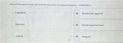 Solved Drag And Drop Options On The Right Hand Side And