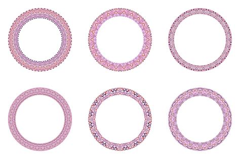 Premium Vector Abstract Geometrical Floral Circular Frame Set