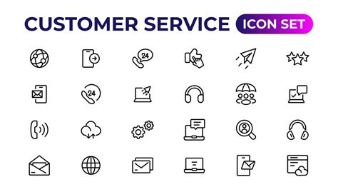 Customer Service Icon Set Containing Customer Satisfied Assistance Experience Feedback