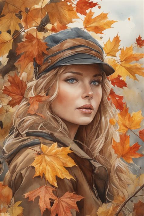 55 Autumn Pin Up Girls Grayscale Coloring Pages Printable For Adults Pdf File Instant Download