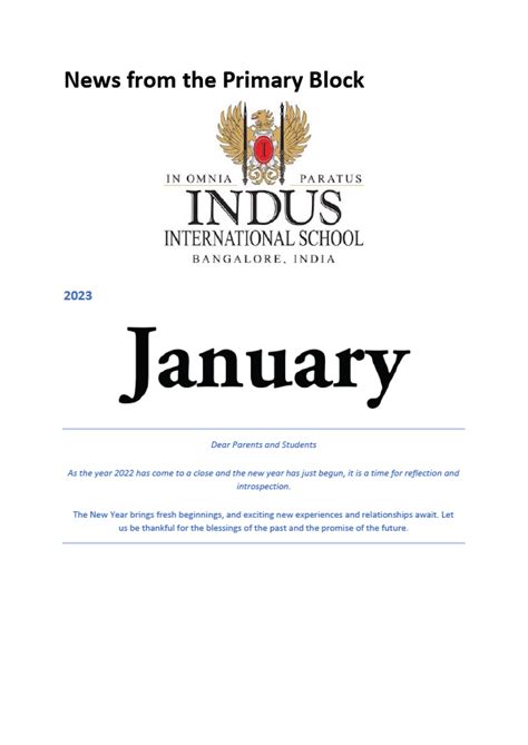 Pyp Newsletter Indus Bangalore