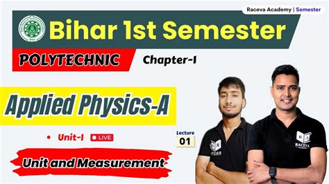 Applied Physics A Bihar Polytechnic Semester Live Class 2024 25 Youtube