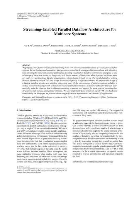 pdf streaming enabled parallel dataflow architecture for multicore