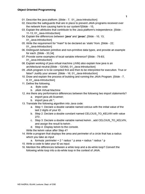 Oop Java Assignment Pdf Java Programming Language Java Virtual Machine