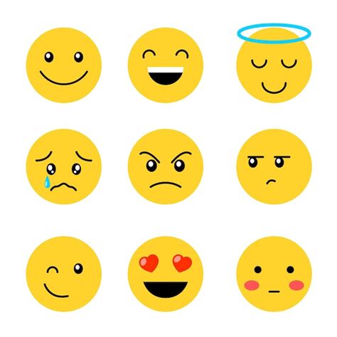 Premium Vector Set Of Emoticons With Different Expressions