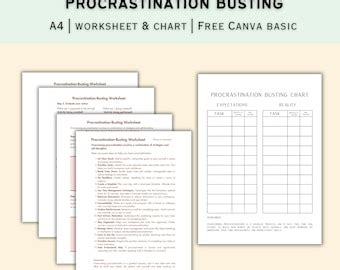 Stop Procrastinating Printable Anti Procrastination Chart Etsy