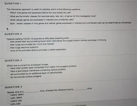 Solved Question 1 The Microarray Approach Is Useful To