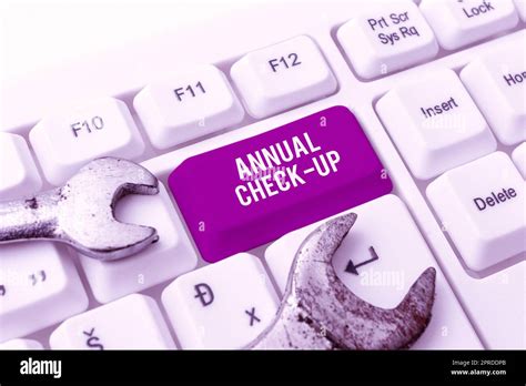 Handwriting Text Annual Check Up Word Written On Yearly Evaluation And