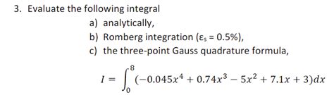solved 3 evaluate the following integral a analytically