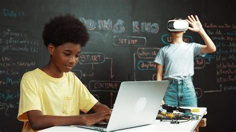 Student Programing And Coding System While Girl Enter In Metaverse Student Programing And Coding System While Girl Enter In Metaverse
