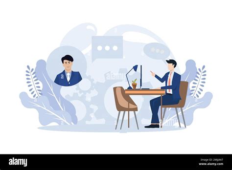 Hiring Illustration Hr Manager Searching Potential Job Candidates Characters Writing Cv And