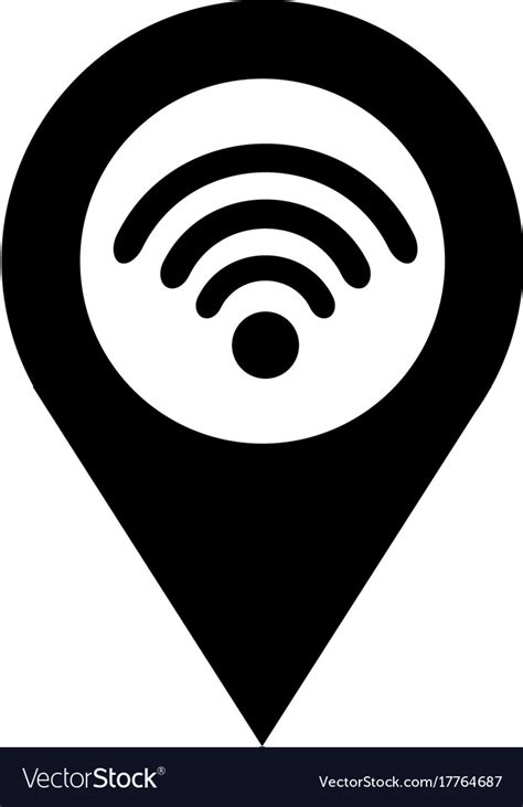 Pointer Map With Wifi Internet Signal Connection Vector Image