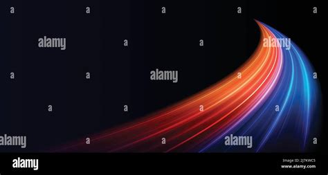 Modern Abstract High Speed Light Effect Abstract Background With Curved Beams Of Light