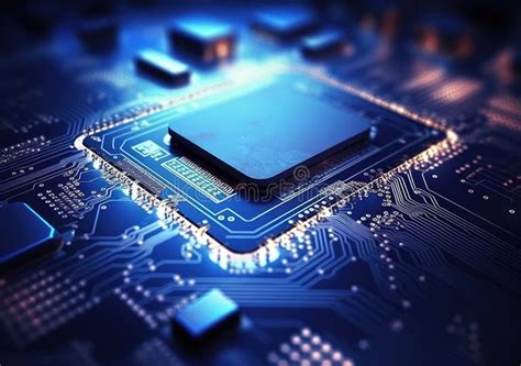 Advanced Technology Concept Visualization Circuit Board Cpu Processor Microchip Starting
