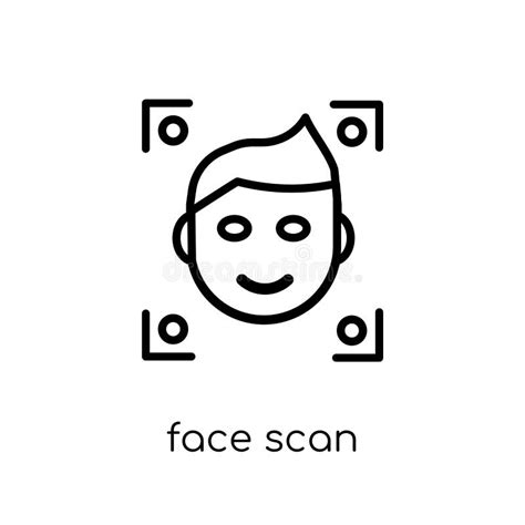 Face Scan Icon Trendy Modern Flat Linear Vector Face Scan Icon Stock Vector Illustration Of