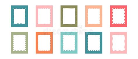 Squiggle Frame Shape Wavy Border Scallop Rectangle Zigzag Picture Edge Wiggle Line Box