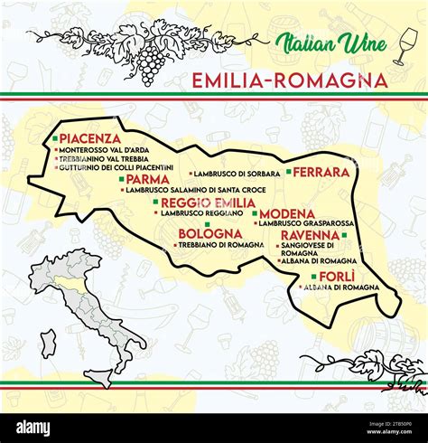 Mappa Della Regione Emilia Romagna Immagini Vettoriali Stock Alamy