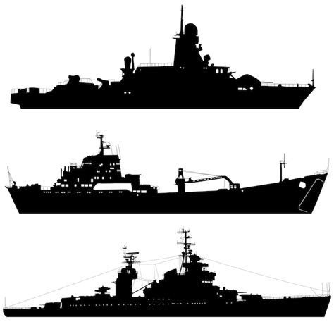 Navy Destroyer Silhouette