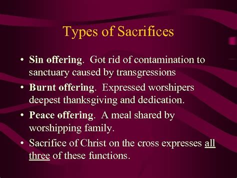 Leviticus The Priests Manual Types Of Sacrifices