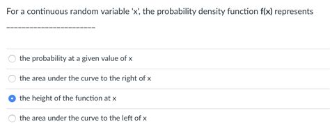Solved For A Continuous Random Variable X The